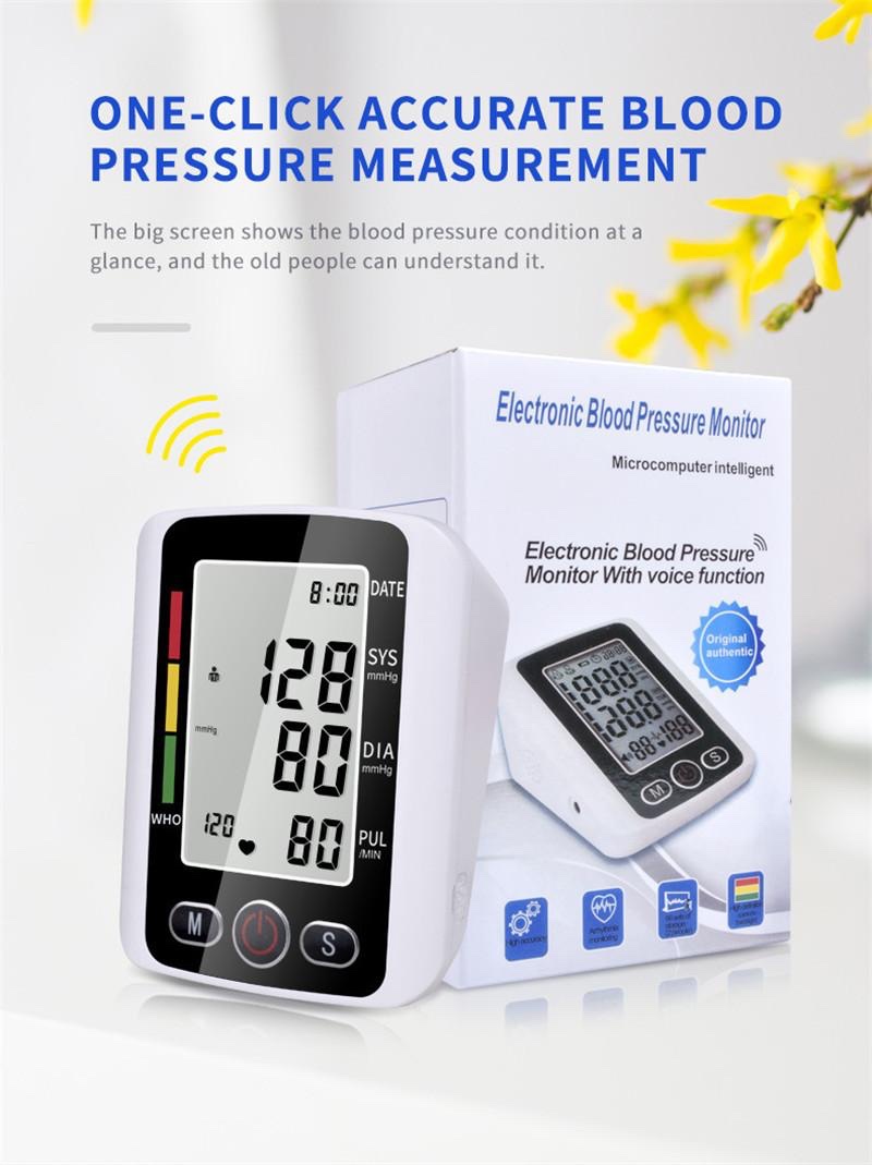 BATTERY/ELECTRIC OPERATED (VOICED) BLOOD PRESSURE MONITOR – Homik Global